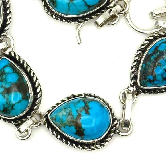Jewelry | New Genuine Turquoise Bracelet Sterling Silver 7 Length ...